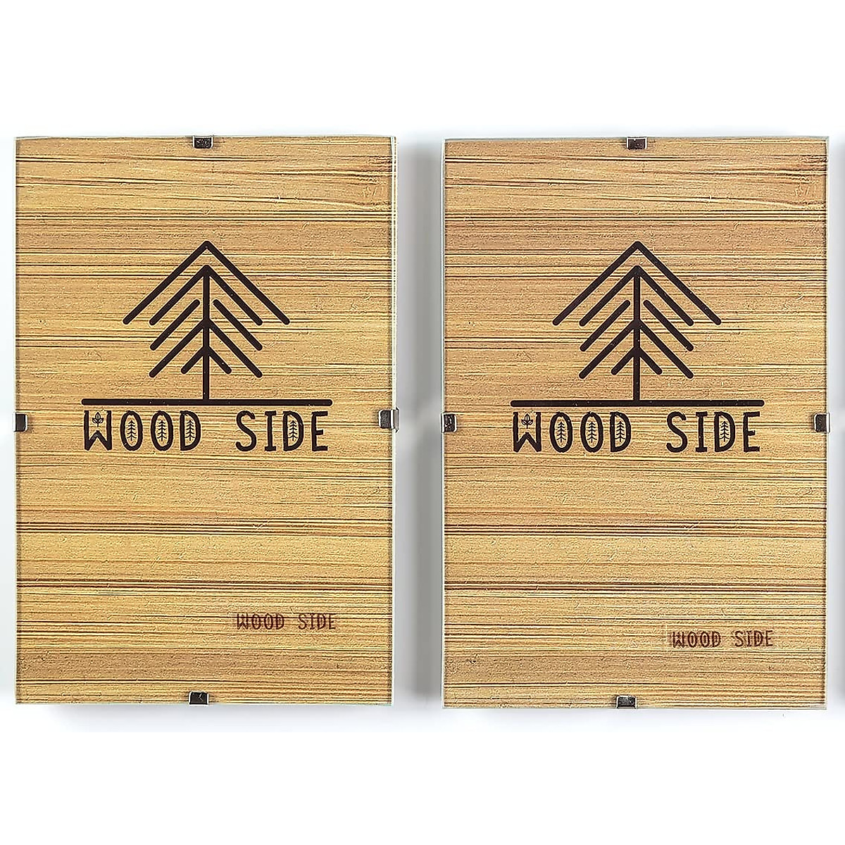 WOOD SIDE ORBIS Glass Clip Picture Frames 11x14 - Pack of 2, Clear Craft Photo Frames