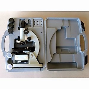 AmScope M60A-BTK Beginner Microscope Kit, Mirror Illumination, WF10x and WF16x Eyepieces, 40x-640x Magnification, Includes Case, 5 Blank Slides, 5 Prepared Slides, and Book