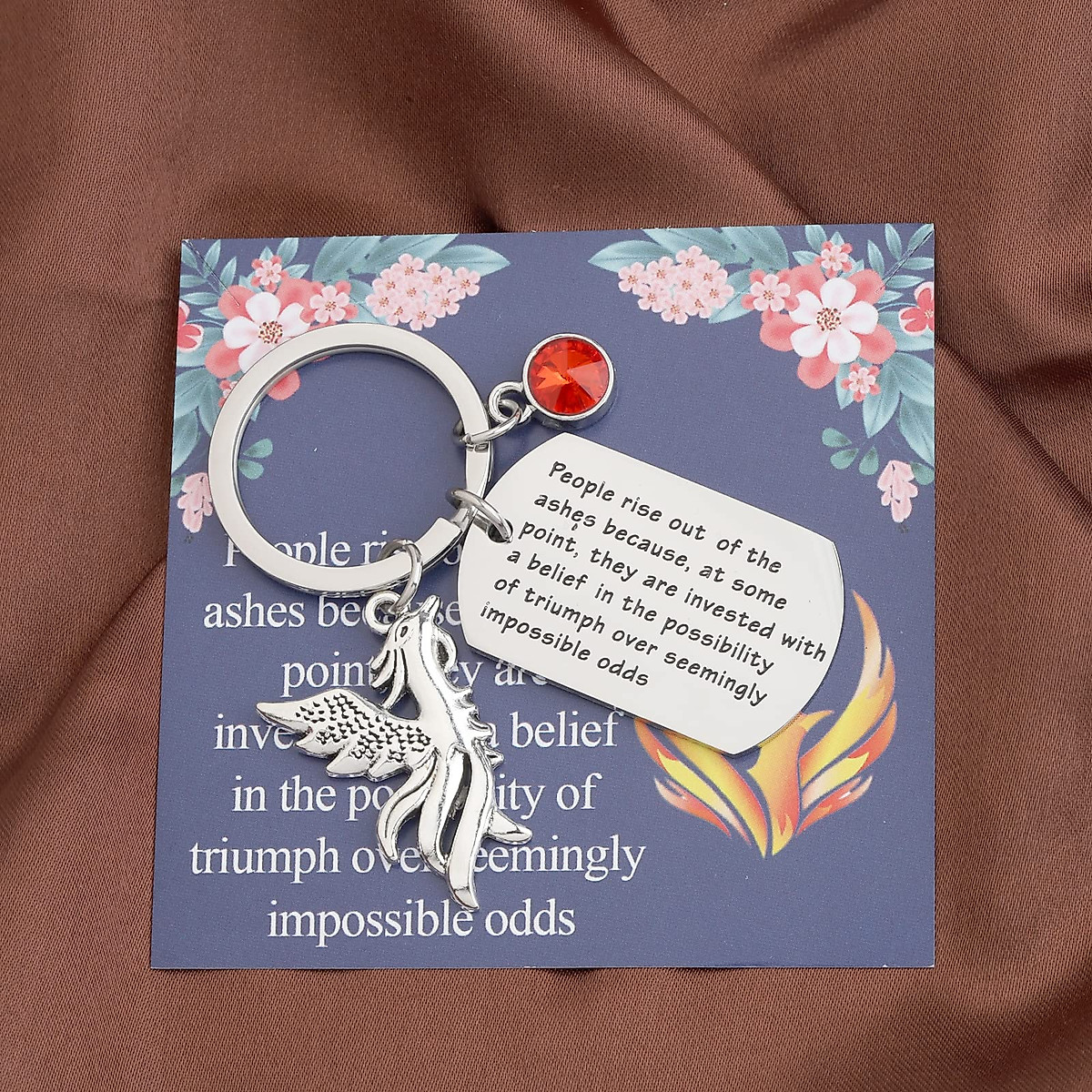 FEELMEM Rising Phoenix Bird Jewelry People Rise Out of The Ashes Fire Bird Keychain New Beginning Gifts Encouragement Recovery Graduate Gifts (Phoenix-ky)