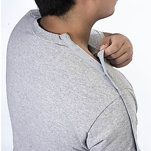 Post Shoulder Surgery Shirt w/Snaps for Easier Dressing (Right, Medium, Navy)