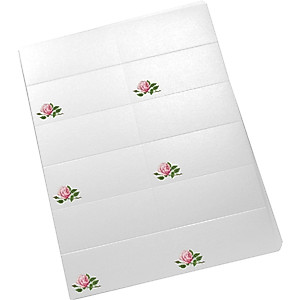 Pink Tea Rose Printable Place Cards, Set of 60 (10 Sheets), Laser & Inkjet Printers - Wedding, Party, Dinner, and Special Events - Made in the USA