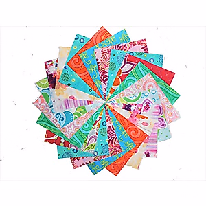 10 10 Inch Caribbean Summer Quilting Squares Charm Pack by Benartex & QT Fabrics10 colorways