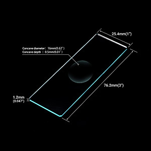 creahub Microscope Slides Concave, Single concave 50pcs Glass Slide with Single Depression for Wet Specimen, Concave Slides, Lab Sample Observe, Gift for Kids