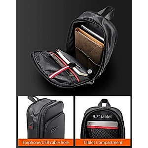 Dolomy Sling Backpack Sling Bag Crossbody Shoulder Bag, Multipurpose Chest Bag Travel Hiking Daypack for Men