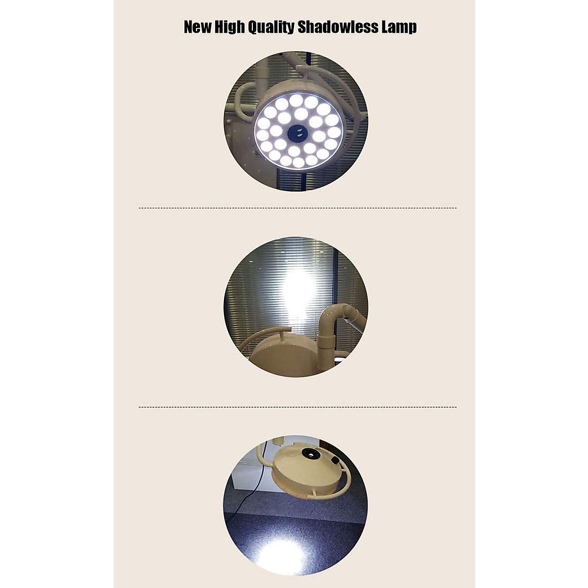 72W LED Stomatology Cold Light Shadowless Lamp Surgical Wall-Mounted Lamp Beauty Tattoo Pet Surgery Shadowless Light 24 Bulbs