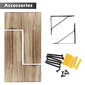 2 Pack Floating Shelves,Steel Wood Bookshelf Corner Shelf Living Room Showcase Storage Shelf Heavy Duty Shelves,Corner Shelves for Wall (Yellow)