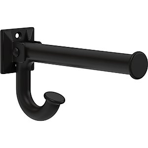 Franklin Brass Extend-a-Hook Square (1-Pack) Single Wall Hooks 1-Prong Coat/Hat Matte Black, Mounted Hanging, Hanger Clothes, Purse, Bag, Towel Organization Hooks B45627M-FB-R
