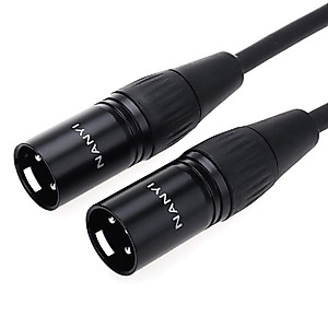 NANYI Microphone Cable XLR to XLR Patch Cables, 3-Pin XLR Male to Male mic Cable DMX Cable Patch Cords with Oxygen-Free Copper, 1.6Feet/0.5Meter