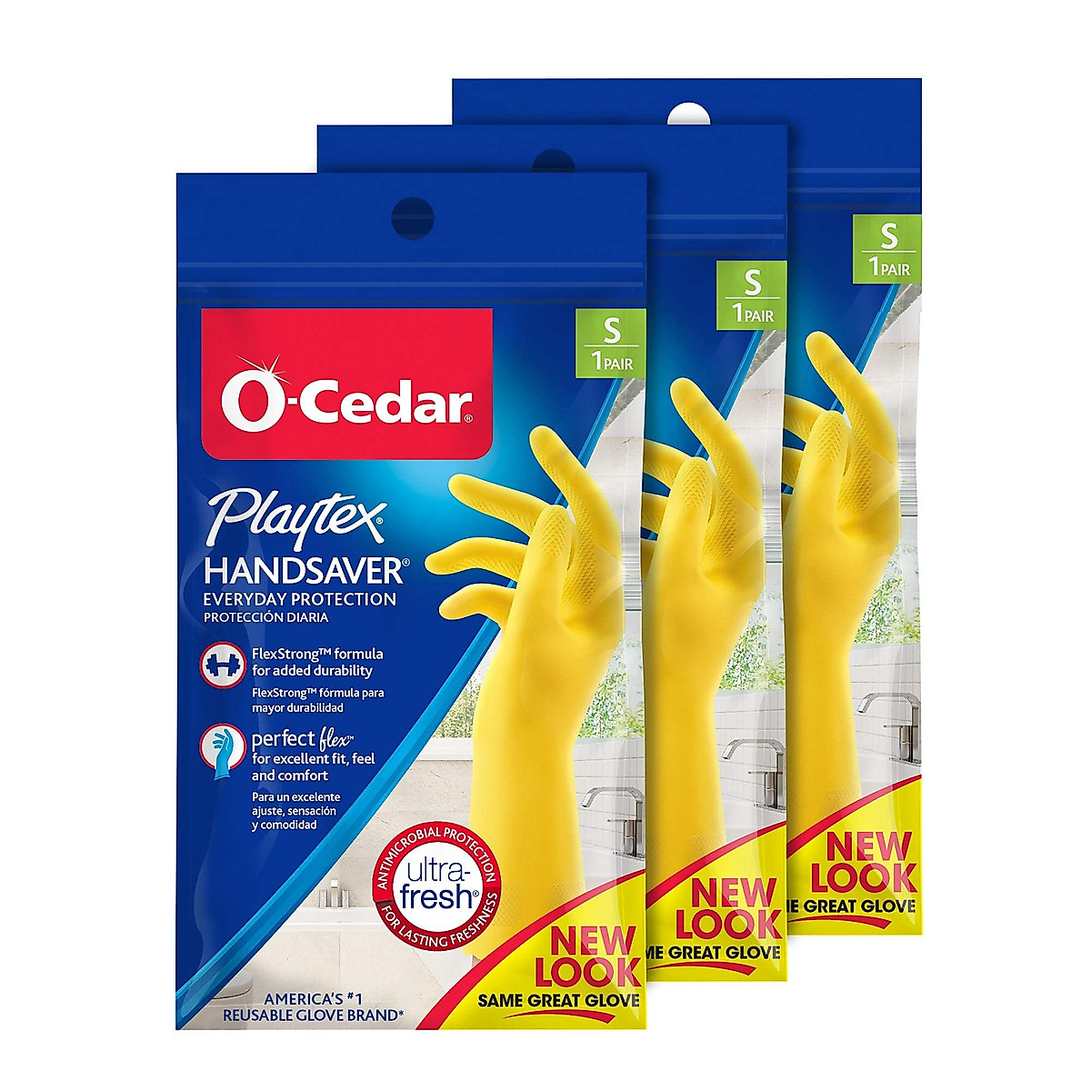 Playtex Handsaver Reusable Rubber Gloves (Medium, Pack - 3)