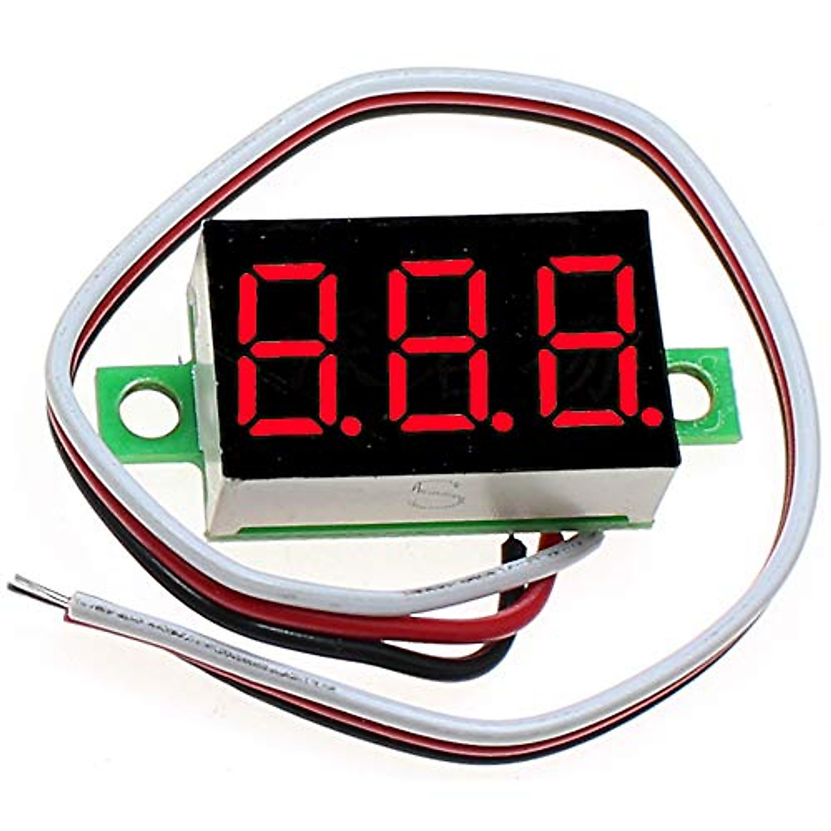 (5 Pack) JacobsParts DC 0-30V 3-Wire Voltmeter 3-Digit LED Display Panel Volt Meter Digital Voltage Tester (Red)