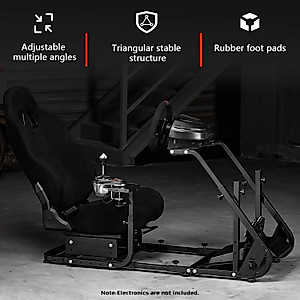 Dardoo G29 Racing Simulator Cockpit with Seat Fit for Logitech/Thrustmaster/Fanatec G25 G27 G923 T150,Steering Wheel Cockpit,Not Include Wheel, Pedal and Shifter