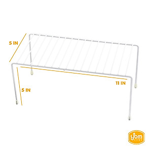 Ybm Home Wire Cabinet Helper Shelf Organizer, White 2554 (1, 12 in. L x 10 in. W x 5 in. H)