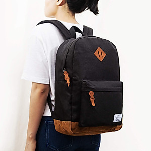 LACATTURA College Backpack, Lightweight Laptop Book Bag, Black