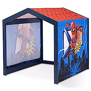 Marvel Spider-Man Indoor Playhouse with Fabric Tent for Boys and Girls by Delta Children, Great Sleep or Play Area for Kids - Fits Toddler Bed, Greenguard Gold Certified