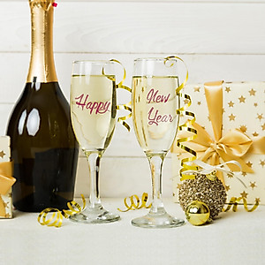 GAINWELL Wine Glass Markers – Pack of 8 Food-Safe Non-Toxic Wine Glass Marker Pens - Can also be Used on Ceramic Plates and other Glass and Dinnerware