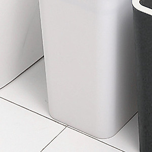 HERCHR Plastic Trash Can with Lid, Thin Trash Cans Bathroom Garbage Can Small Trash Can with Lid Slim Trash Bin Waste Basket for Bathroom(White)