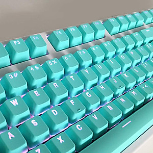 Trusway Gaming Mechanical Keyboard 104Pcs/Set PBT Universal Anti-Ghosting Backlit Key Keycaps for PC MacBook Laptop and More Update Version White