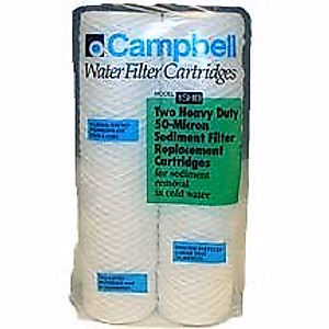 Campbell 1SHD Sediment Filter Cartridge, 50 Micron, 9 3/4", 2 Pack