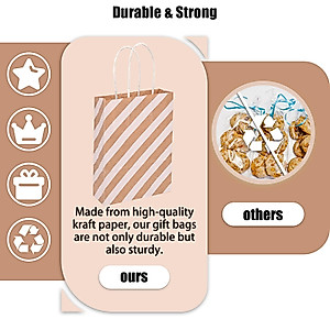 TOXOY 24PCS Paper Bags with Handles, 5.5"x2.8"x8" Gift Bags Bulk Polka Dot Striped Gift Bags Party Favor Bags Goodie Bags for Birthday Wedding Party Supplies