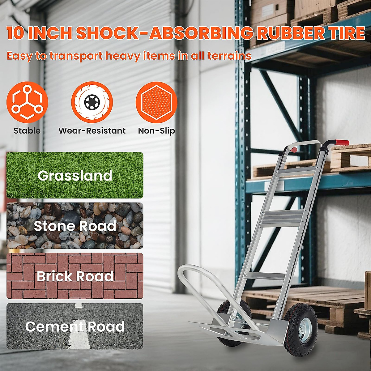 Oyoest Folding Hand Truck and Dolly,440 Lbs Capacity Portable Aluminum Luggage Cart with Telescoping Handle and Rubbers,Portable Dolly cart for Luggage/Personal/Travel/Mobile/Office Use.