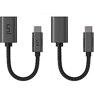 uni USB-C to USB 3.0 Adapter 2 Pack [Aluminum Shell], 5Gbps USB-C to USB Adapter, USB-C OTG Cable (Thunderbolt 3/4 Compatible) for MacBook Pro/Air, iPad Pro/Air, Surface Laptop, Galaxy S21 & More