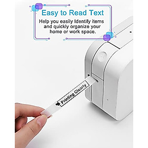 MarkDomain Compatible Label Tape Replacement for Brother TZe-231 TZe-131 Laminated P Touch Label Maker Tape, 0.47" x 26.2'(12mm x 8m), Black on White & Clear (4+6 Pack)