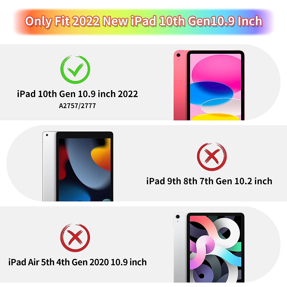 WESADN for iPad 10th Generation Case 2022 with Kickstand Lanyard Keychain Pencil Holder Rugged Heavy Duty Case for Girls Kids Cute Protective Tablet Cover for iPad 10th Gen 10.9 inch 2022 Rose Gold