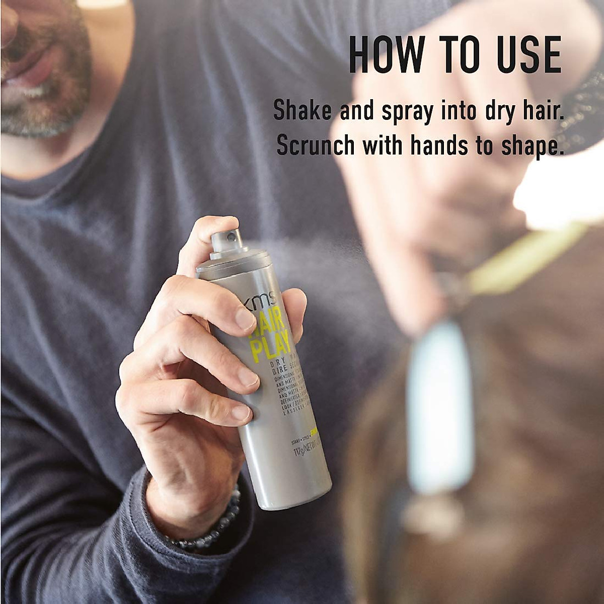 KMS HAIRPLAY Flexible Hold Texturizing Dry Wax Finishing Hairspray, 4.1 Oz