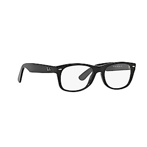 Ray-Ban RX5184 New-Wayfarer Prescription Eyeglass Frames, Shiny Black/Demo Lens, 52 mm