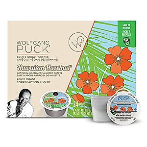 Wolfgang Puck Coffee Single Serve Capsules, Compatible with Keurig K-Cup Brewers, Hawaiian Hazelnut, 24 Count
