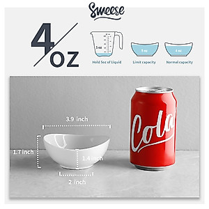 Sweese 10 Ounce Small Bowls and 4 Ounce Mini Bowls Set of 6, White