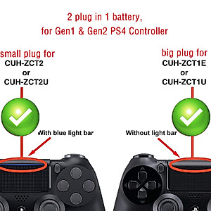 POWTREE Upgraded 2000mAh 2Packs PS4 PS4Pro Battery for Sony PlayStation 4 Dualshock 4 V1 V2 Controller CUH-ZCT2U CUH-ZCT2E CUH-ZCT1E CUH-ZCT1U CUH-ZCT1H, ect.