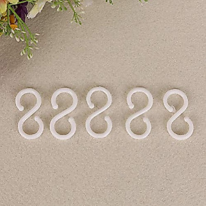 Artibetter 100PCS Plastic S Hook Hanger Kitchen Bathroom Hanging Pot Hook(White)