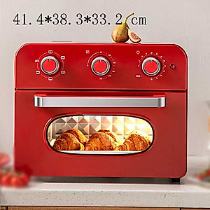 CZDYUF Electric mini oven multi-function hard with time broil includes baking pan and rack toaster pizza