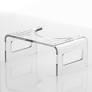 AmazerBath 7 Inches Acrylic Toilet Stool Squat, Clear Bathroom Poop Potty Stool for Adults, Modern Design Non-Slip Pooping Stool, Strong Load-Bearing, Blends Seamlessly Into Any Bathroom