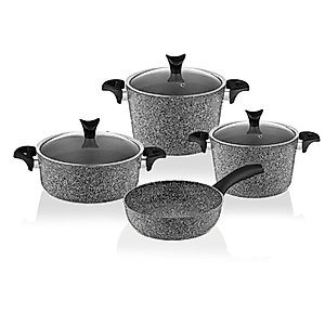 TAOBAO Cookware Set Black Pan With Lid Cutlery Collection Cookware Cutlery Cookware Nonstick Kitchen Supplies