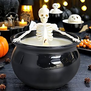 Halloween Skeleton Candles - Halloween Decoration - Skull Candles Vintage Farmhouse Gothic Decoration for Home Bar Indoor Room Tables - Halloween Birthday Gifts for Adults Women Men