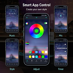 Warmiehomy LED Lighted Liquor Bottle Display Shelf, 16" 2 Step Acrylic Bar Shelves for Liquor Bottles, Alcohol Whiskey Shelves with Smart App & Remote Dual Control for Home Commercial Bar Drinks