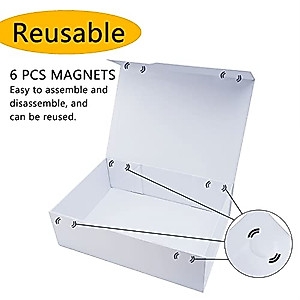 YAWOIRG White Present Box, 5 pack 13x9x4 inches, Extra Large Gift Box for Presents, Empty Magnetic Gift Box with Lid, Square Decorative Gift Boxes for Gift Wrapping, Glossy