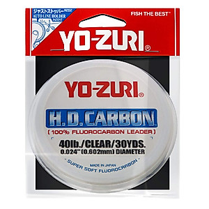 Yo-Zuri H.D. Carbon Fluorocarbon Leader Line, Clear, 40-Pound/30-Yard