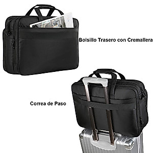 17 Inch Laptop Bag, Large Business Briefcase for Men Women, Taygeer Travel Laptop Case Shoulder Bag, Waterproof Expandable Computer Messenger Bag, Durable Carrying Case Fits 17 in Laptop and Notebook
