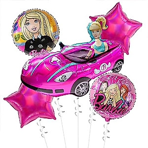 Pink Girl Car Balloon - Babi Balloons for Girl Pink Birthday Party Decoration