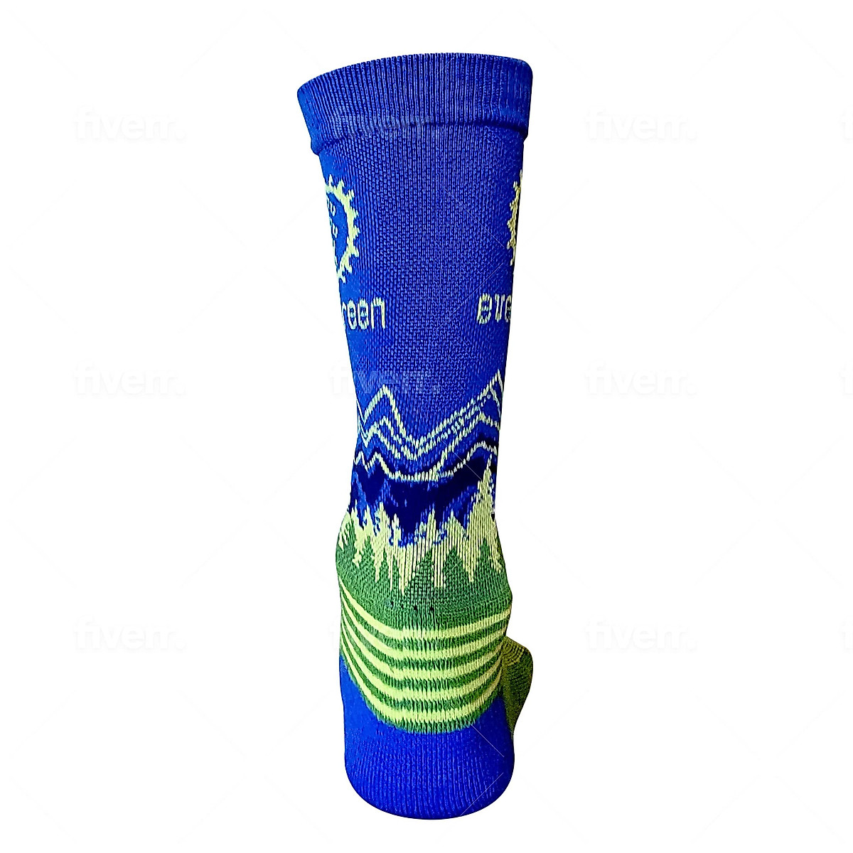 Evergreen Mountain Bike Alliance Wool Socks Blue L, Blue/Blue Toe