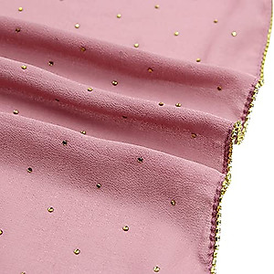 ANKOMINA Women Soft Chiffon Rhinestone Long Scarf Shawl Fashion Muslim Hijab Head Wrap Scarves