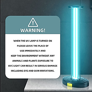 JTAPURE Ultraviolet Lamp, 100W Ozone Free UV Light Purifier for Large Room, with Three-Step Timing Remote Control, Blue Light, Up to 99.9% Purification for Bathroom, Bedroom, Toilet