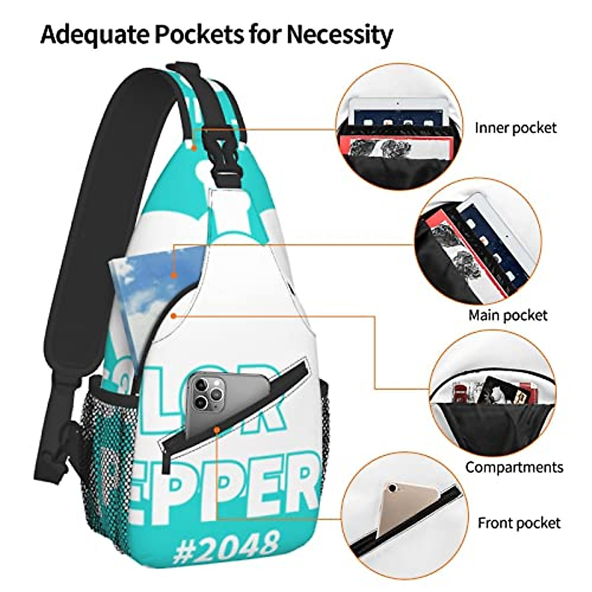 Custom Sling Bag Personalized Picture/Text Crossbody Sling Backpack, Shoulder Bag for Men Women Boy (Front+Side+Strap Design)