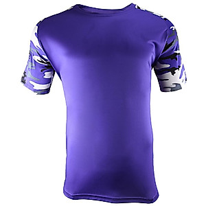 Epic Adult Cool Performance Camo Sleeve Tee Shirt (13- Colors Avaliable) Purple M