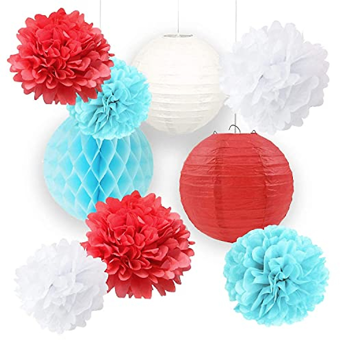 Dr. Seuss The Cat in The Hat Birthday Decorations/Thing 1 and Thing 2 Party Decorations/Dr. Seuss Baby Shower Decorations Blue White Red/Circus Carnival Party Decorations/2023 Nurse Graduation