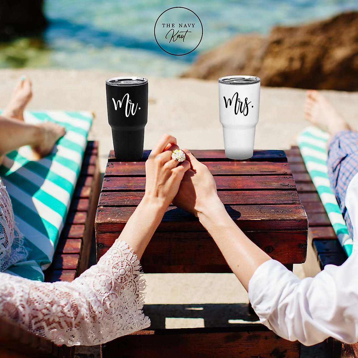 Mr and Mrs Tumbler Set - Travel Tumbler for Newlyweds Couples Wife Bride To Be Newly Engaged Bridal Shower, Insulated Travel Tumbler for Wedding Engagement
