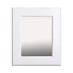 Fox Hollow Furnishings 14x18 Mirrored Medicine Cabinet - Concealed Wall Storage and Recessed Medicine Cabinet with Mirror, 2 Adjustable Shelves (Shaker White)